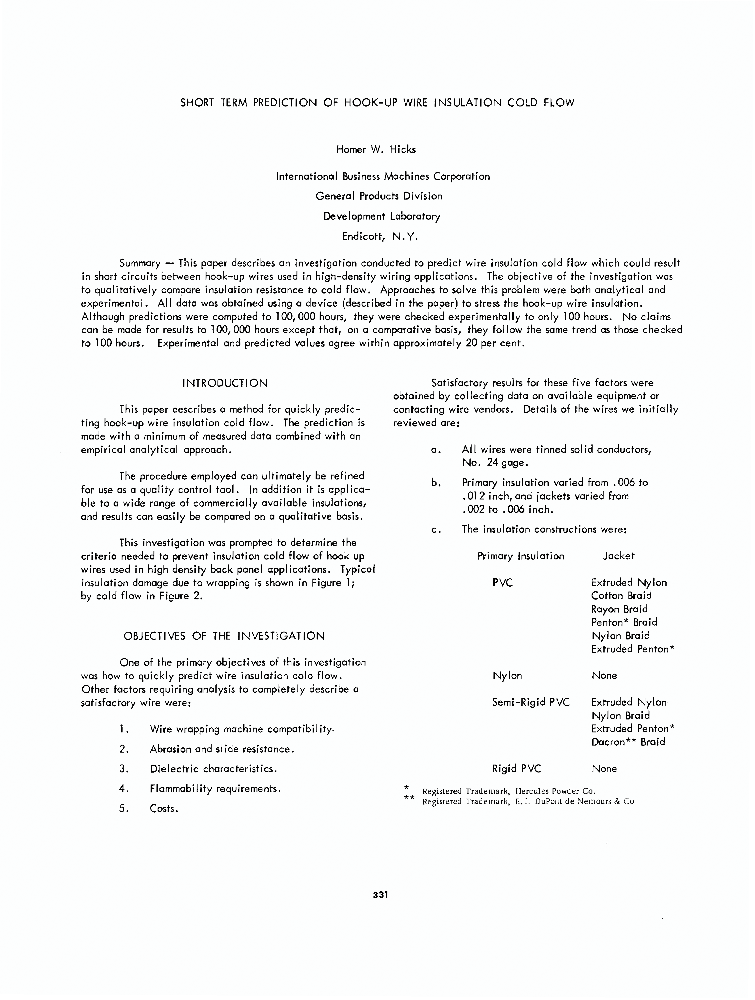 Short Term Prediction of Hook-Up Wire Insulation Cold Flow | IEEE ...