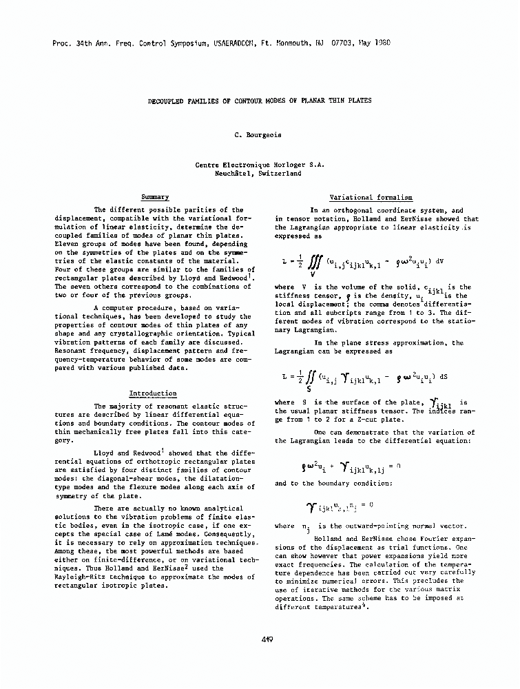 Decoupled Families of Contour Modes of Planar Thin Plates | IEEE ...