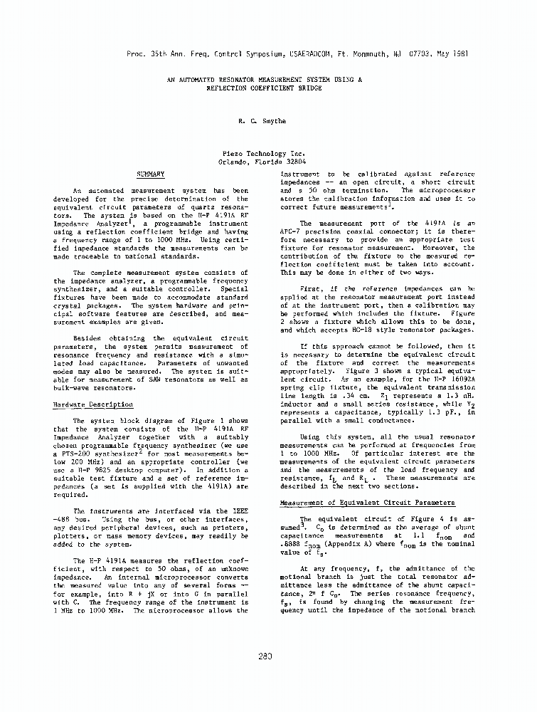 An Automated Resonator Measurement System Using A Reflection Coefficient Bridge Ieee