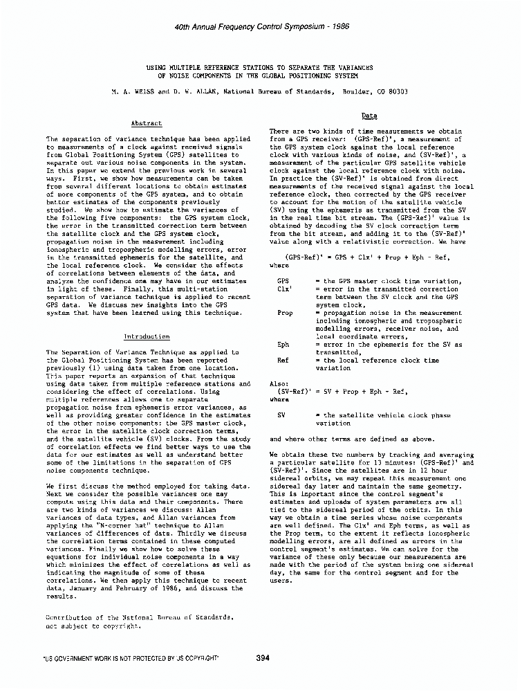 Using Multiple Reference Stations to Separate the Variances of Noise ...