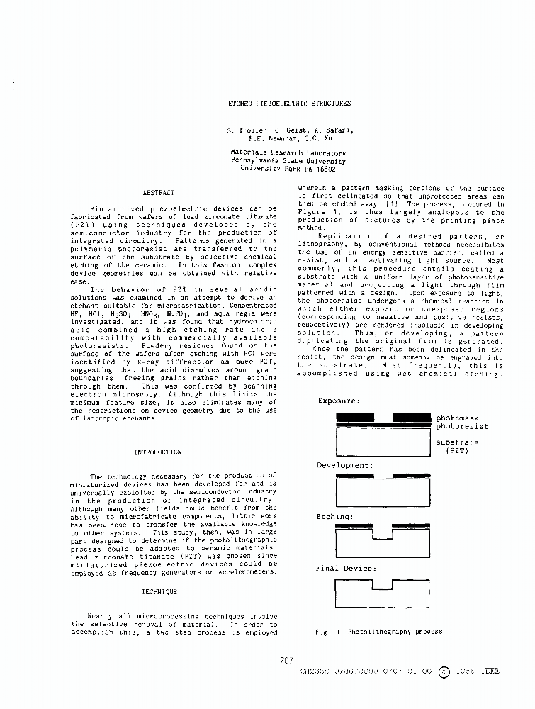 Etched Piezoelectric Structures | IEEE Conference Publication | IEEE Xplore