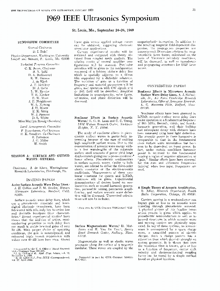 1969 IEEE Ultrasonics Symposium - Abstracts | IEEE Journals & Magazine ...