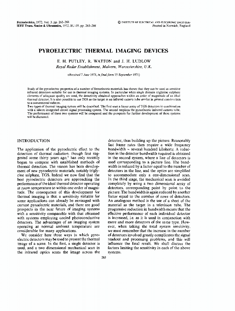 Pyroelectric Thermal Imaging Devices | IEEE Journals & Magazine | IEEE ...