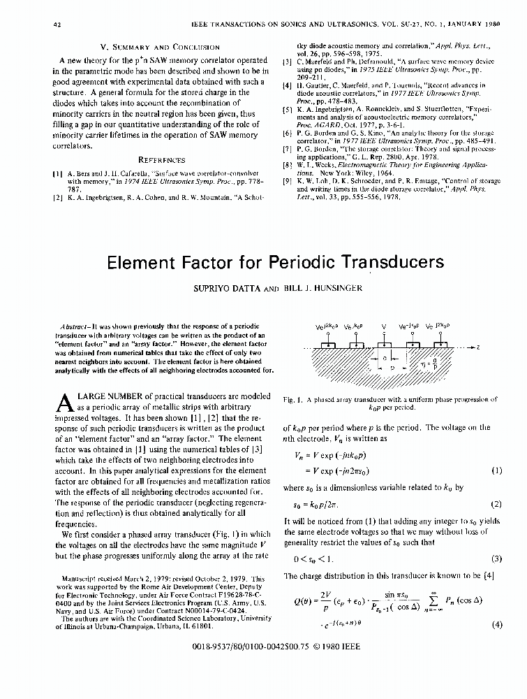 Element Factor for Periodic Transducers | IEEE Journals & Magazine ...