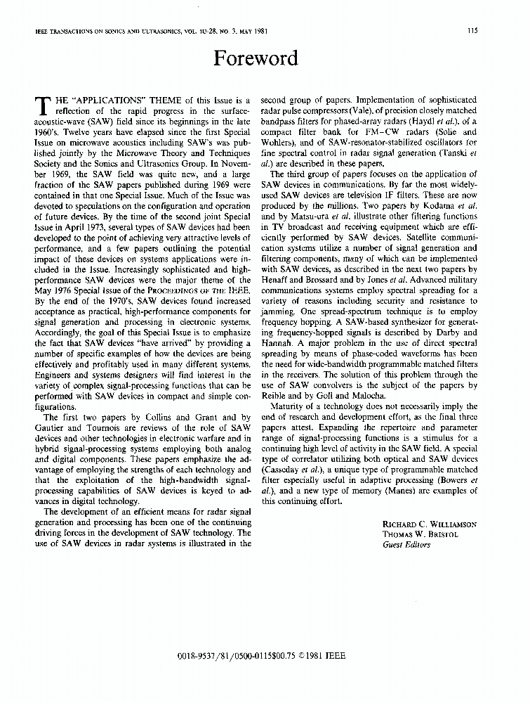 Foreword | IEEE Journals & Magazine | IEEE Xplore