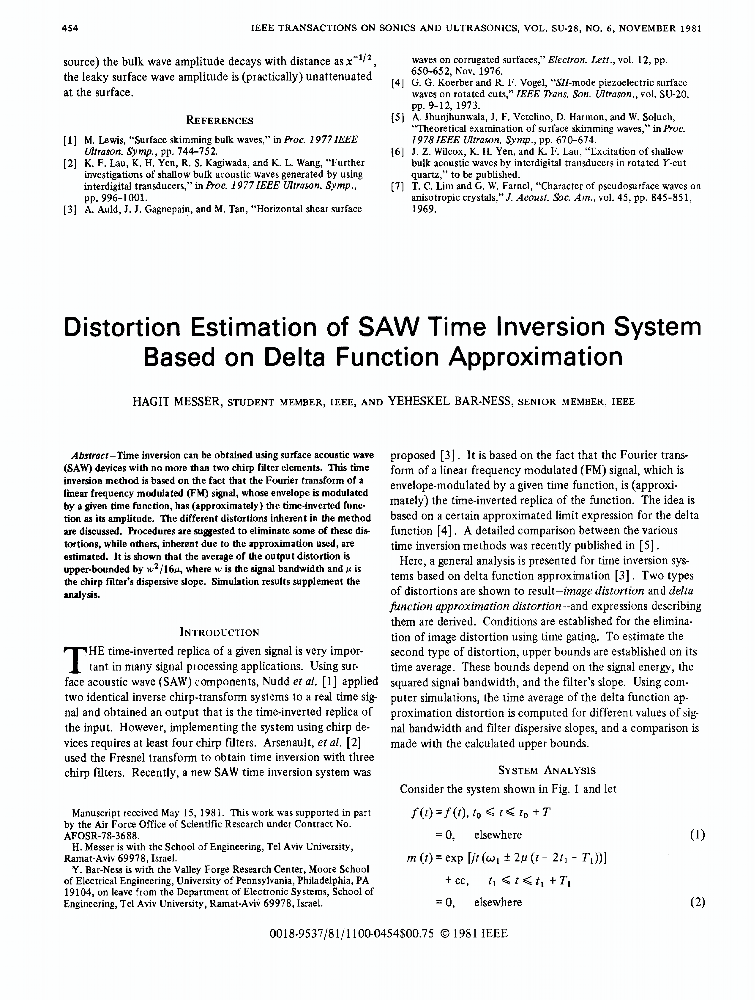 Distortion Estimation of SAW Time Inversion System Based on Delta ...