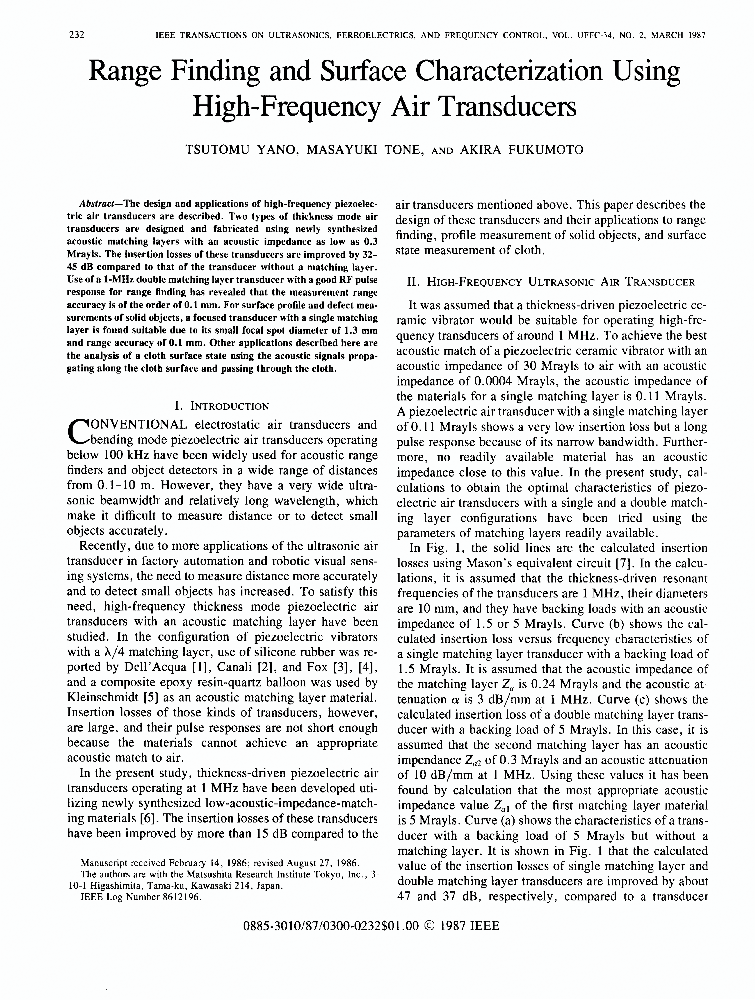 Range Finding and Surface Characterization Using High-Frequency Air ...