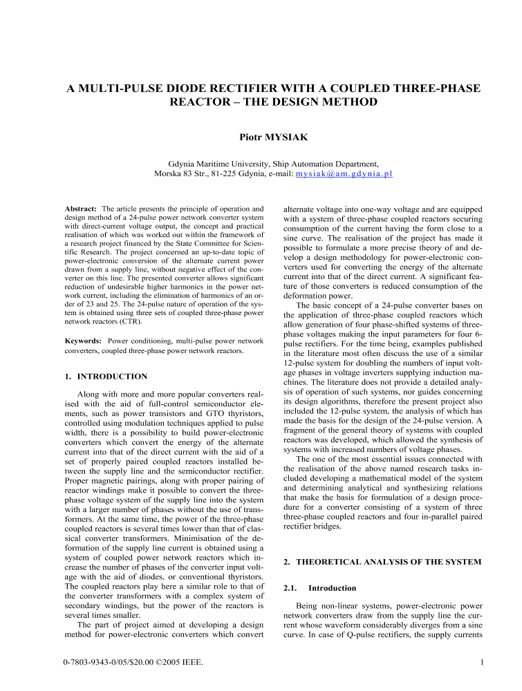 A multi-pulse diode rectifier with a coupled three-phase reactor - the ...