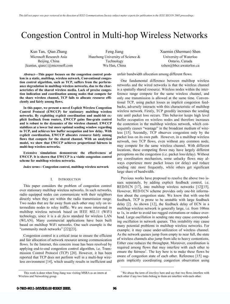 Congestion control in multi-hop wireless networks | IEEE Conference Publication | IEEE Xplore