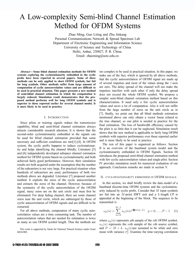 A low-complexity semi-blind channel estimation method for OFDM systems | IEEE Conference ...