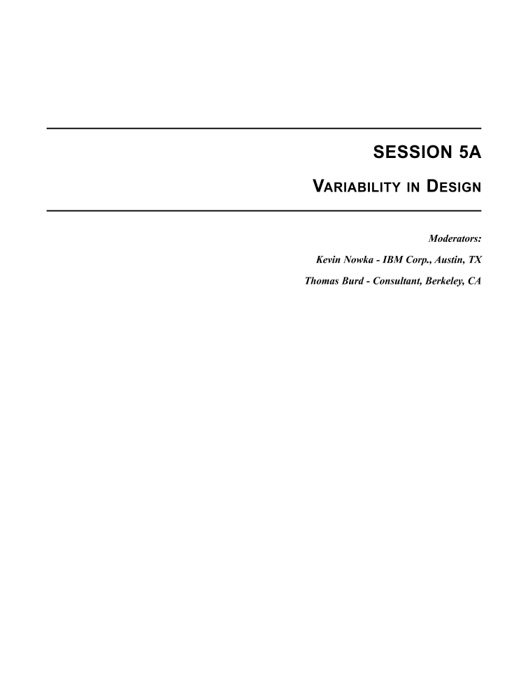 Session 5A - Variability in design | IEEE Conference Publication | IEEE ...