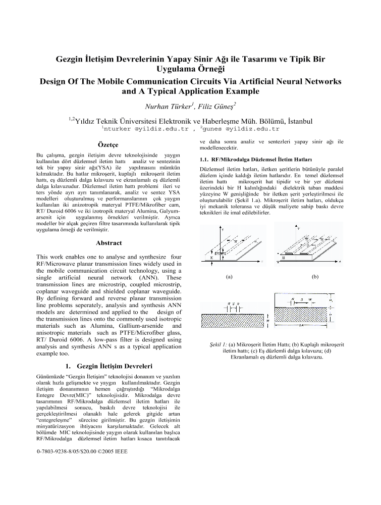 Design of the mobile communication circuits via artificial neural ...