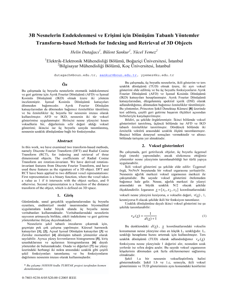 Transform-based methods for indexing and retrieval of 3D objects | IEEE Conference Publication ...