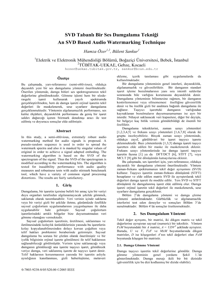 An SVD based audio watermarking technique | IEEE Conference Publication ...