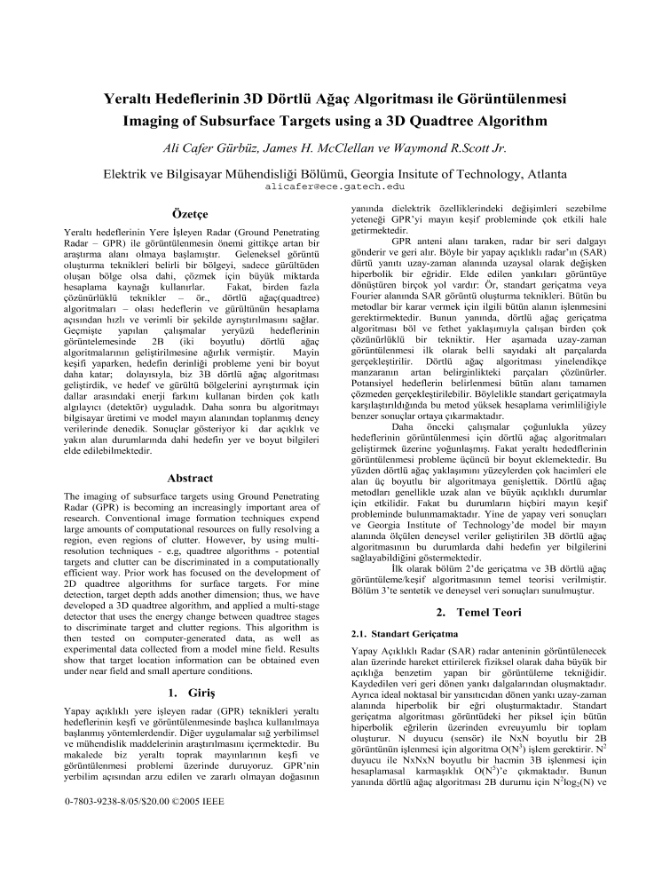 Imaging of subsurface targets using a 3dDquadtree algorithm | IEEE Conference Publication | IEEE ...