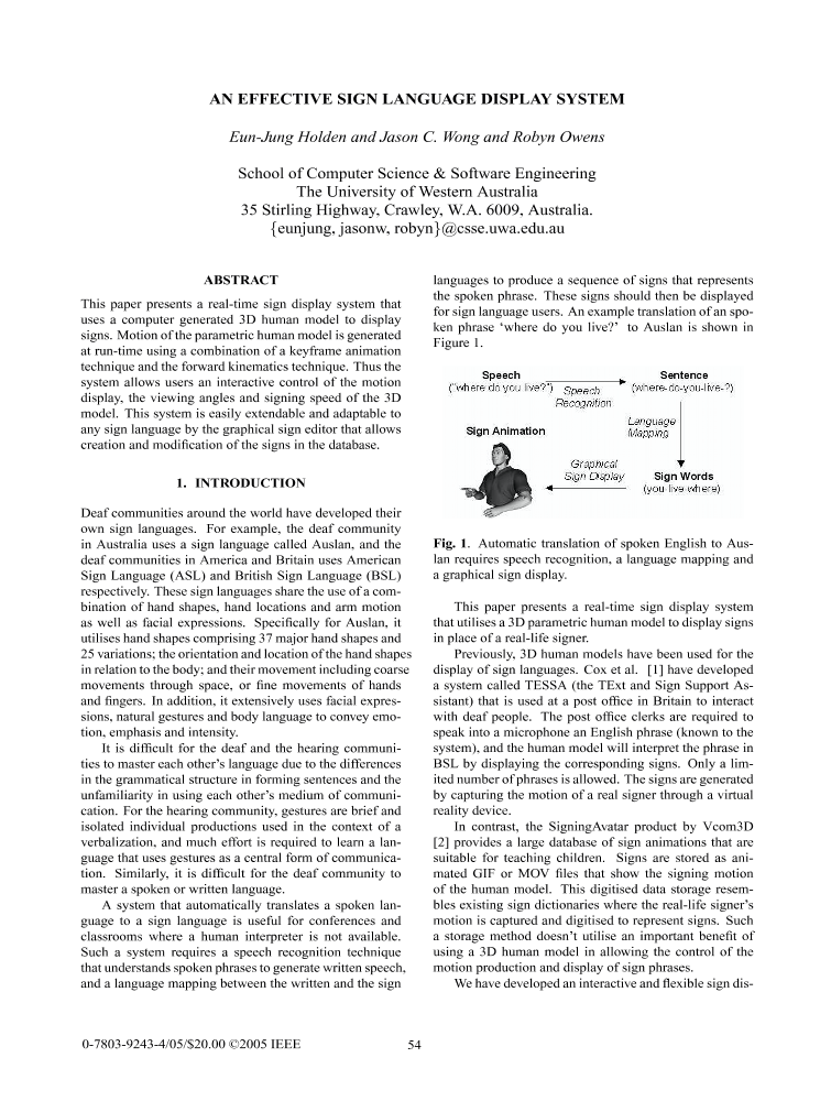 An effective sign language display system | IEEE Conference Publication ...