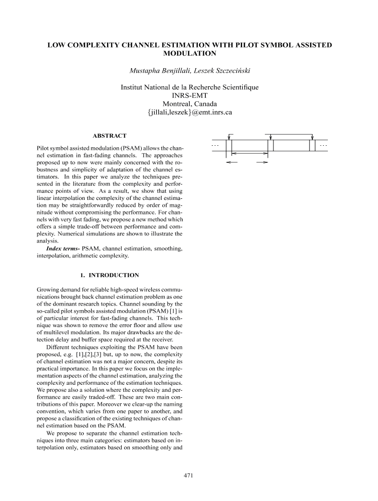 Low complexity channel estimation with pilot symbol assisted modulation | IEEE Conference ...