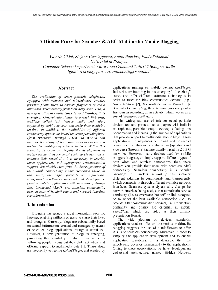 A hidden proxy for seamless & ABC multimedia mobile blogging | IEEE ...