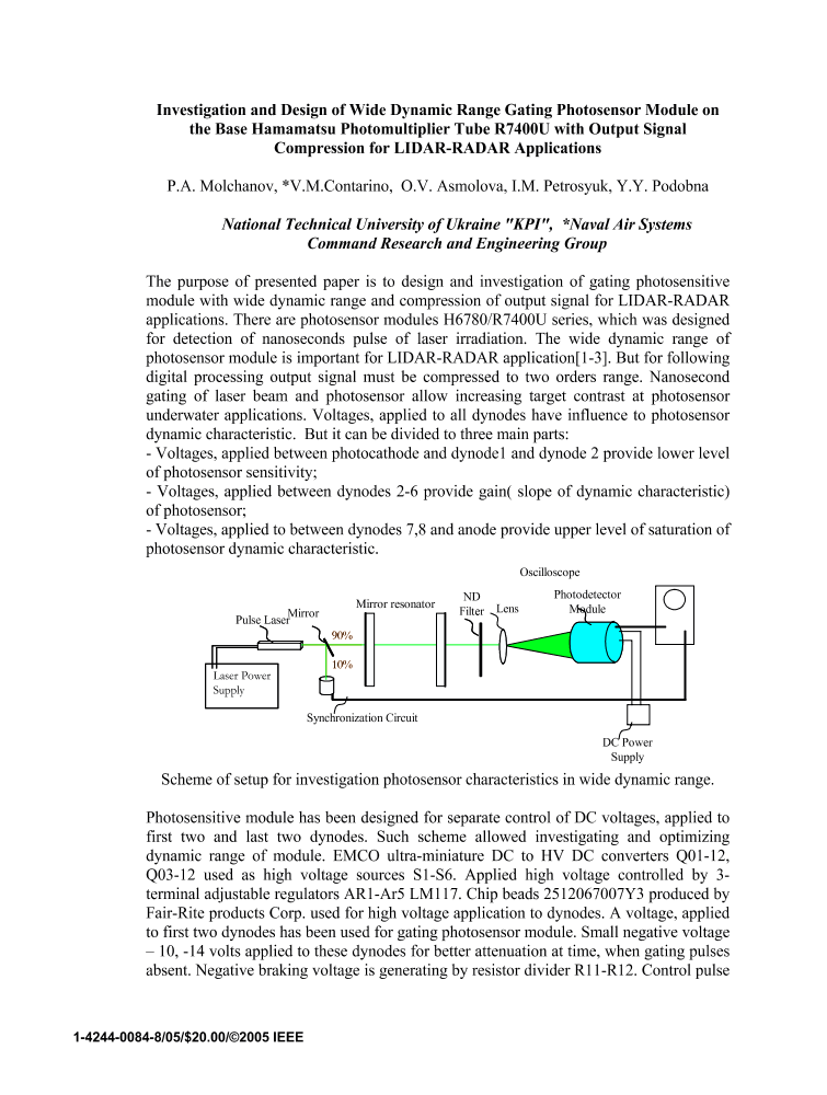 Investigation and Design of Wide Dynamic Range Gating Photosensor ...