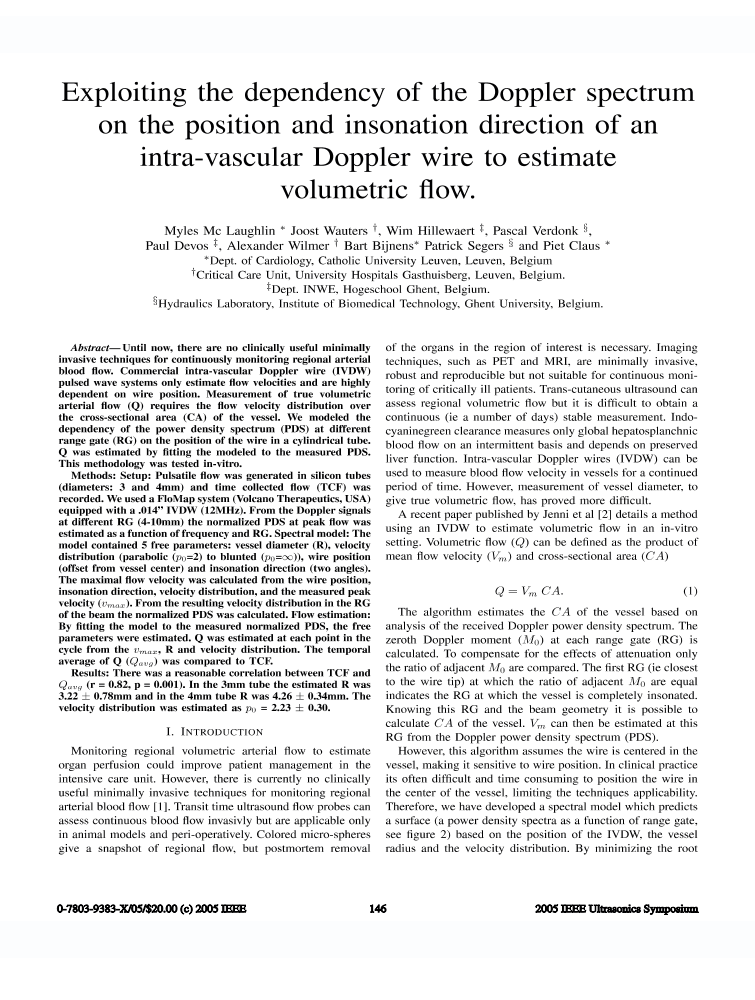 Exploiting the dependency of the doppler spectrum on the position and ...