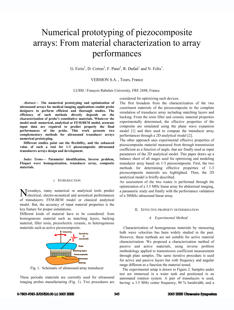 Numerical prototyping of piezocomposite arrays: from material ...