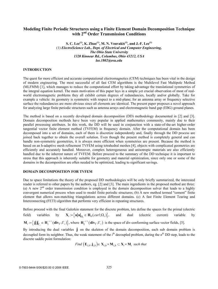Modeling Finite Periodic Structures using a Finite Element Domain ...