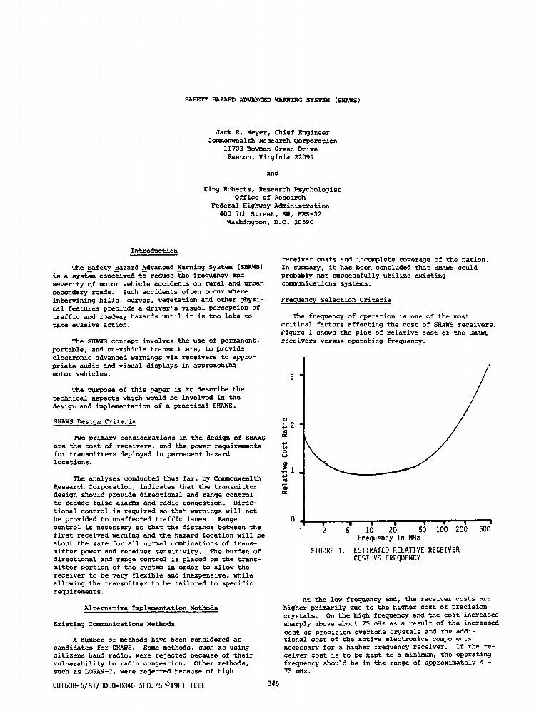 Safety hazard advanced warning systems (SHAWS) | IEEE Conference ...