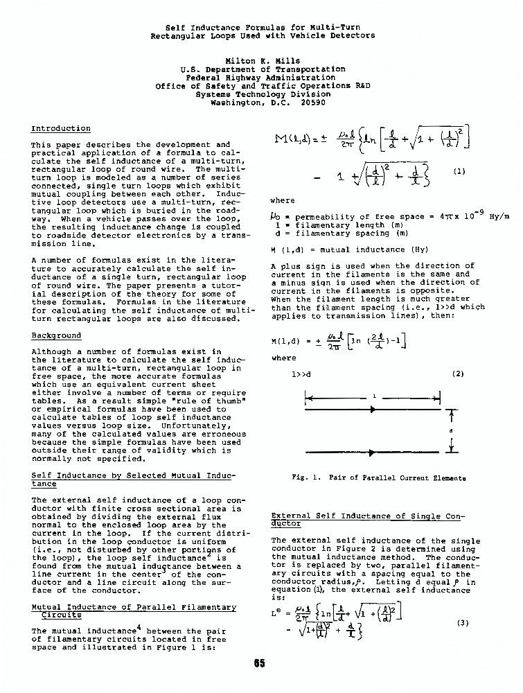 Self inductance formulas for multi-turn rectangular loops used with ...