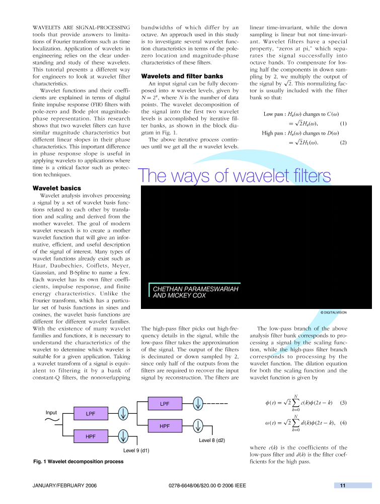 The ways of wavelet filters | IEEE Journals & Magazine | IEEE Xplore