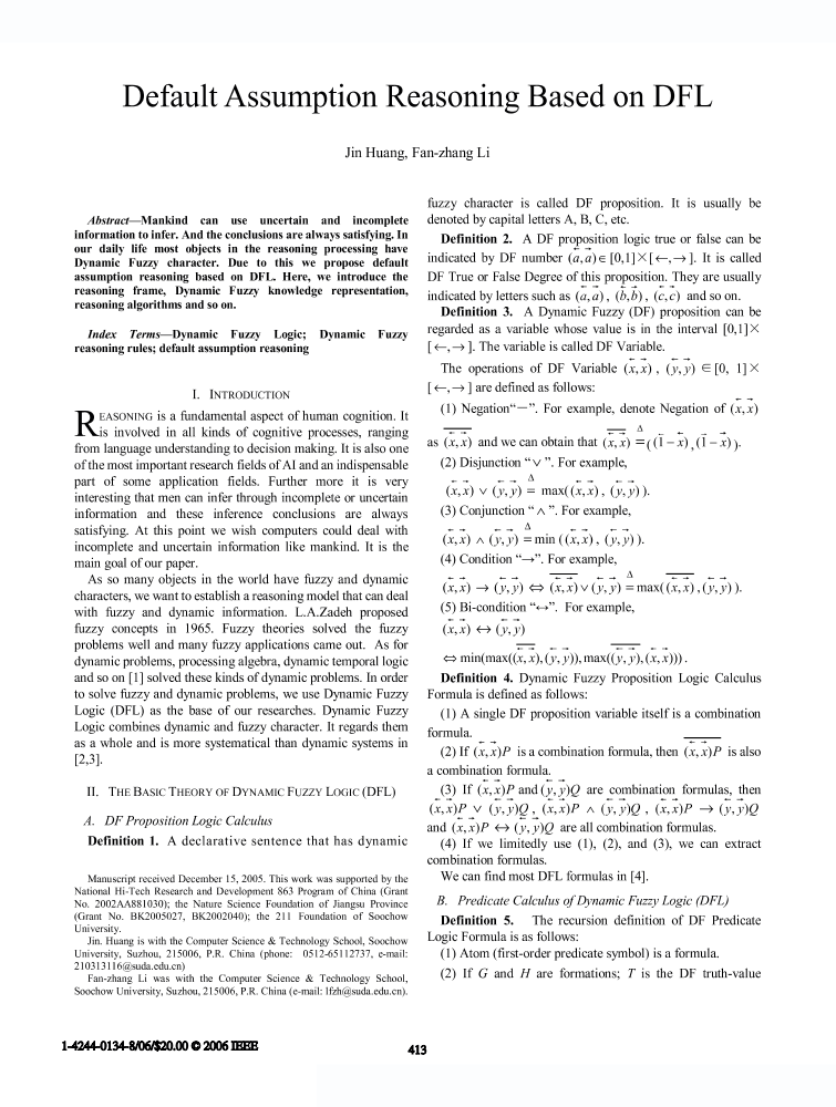 Default assumption reasoning based on DFL | IEEE Conference Publication | IEEE Xplore