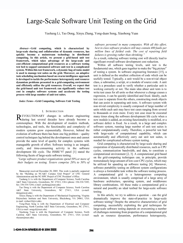 Large-scale software unit testing on the grid | IEEE Conference ...
