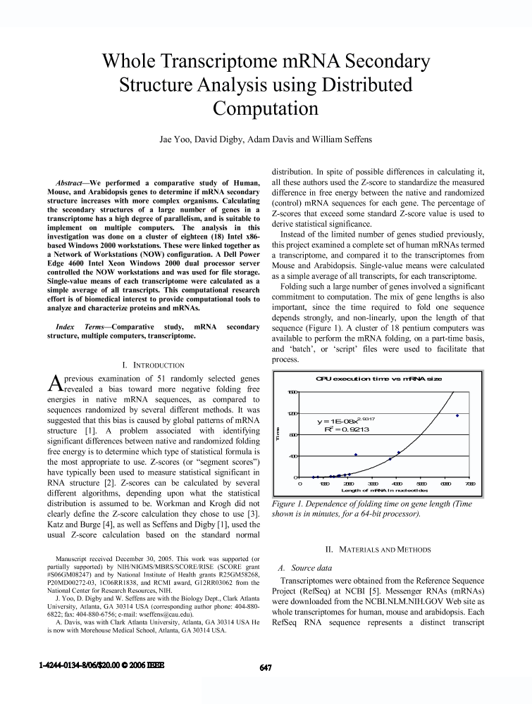 Whole transcriptome mRNA secondary structure analysis using distributed ...