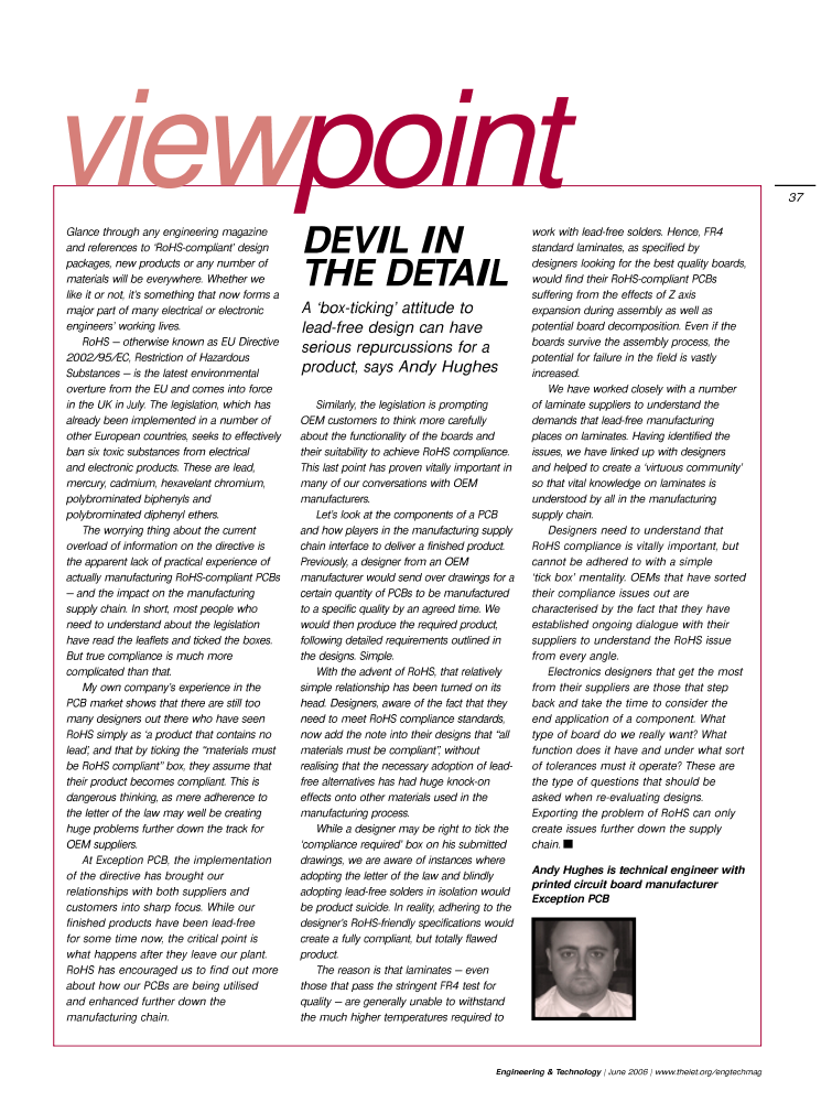 Viewpoint - Devil in the Detail | IET Journals & Magazine | IEEE Xplore
