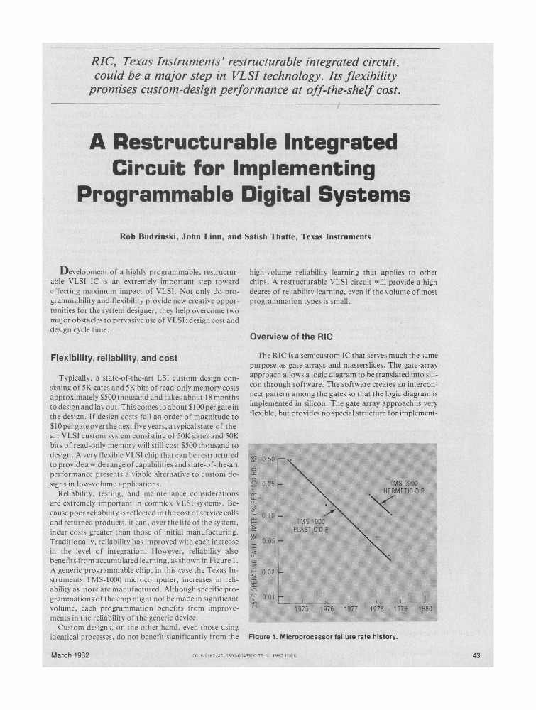 A Restructurable Integrated Circuit for Implementing Programmable ...