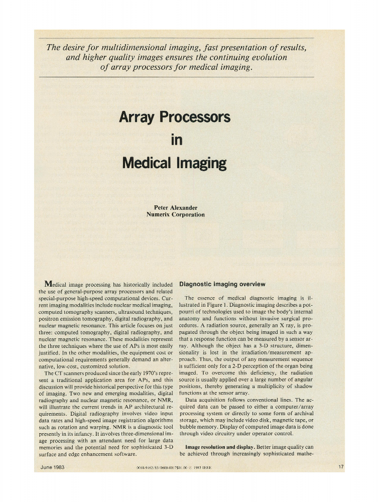 Array Processors in Medical Imaging | IEEE Journals & Magazine | IEEE ...