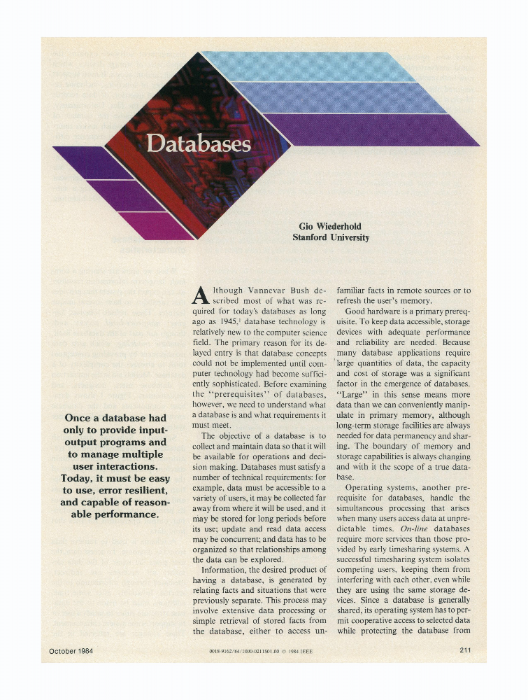 Databases | IEEE Journals & Magazine | IEEE Xplore