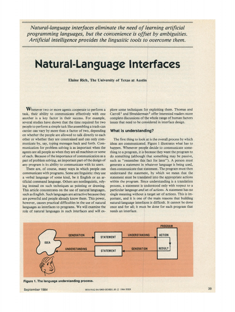 Natural-Language Interfaces - IEEE Journals & Magazine