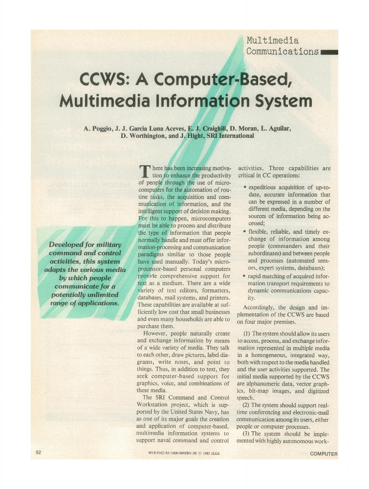 CCWS: A Computer-Based, Multimedia Information System | IEEE Journals ...