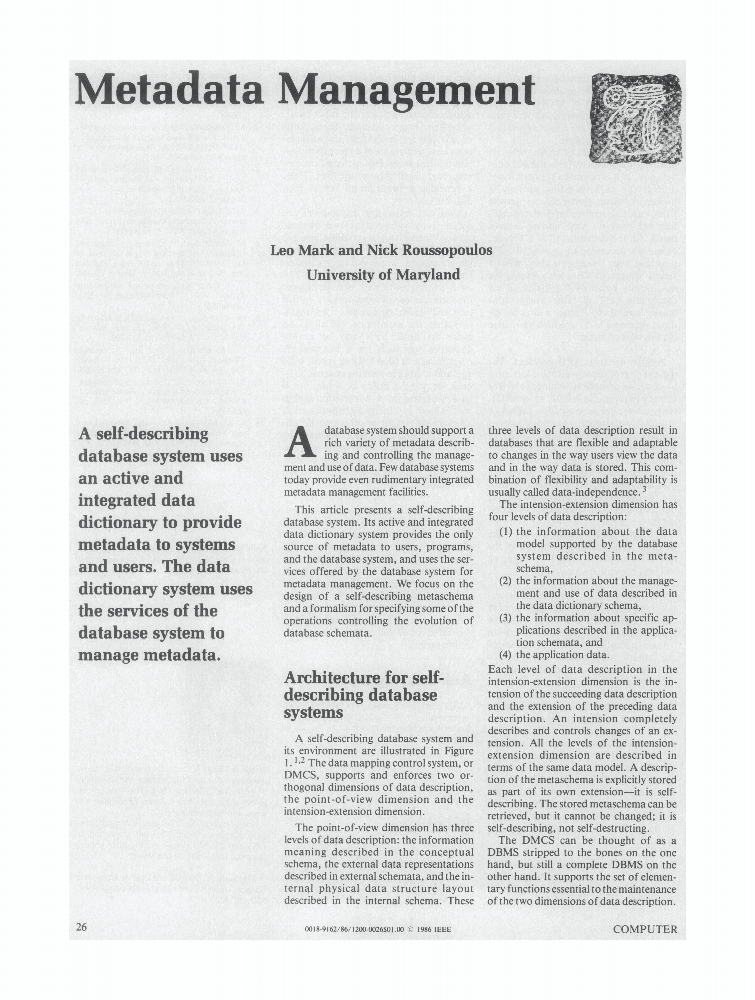 Metadata Management | IEEE Journals & Magazine | IEEE Xplore