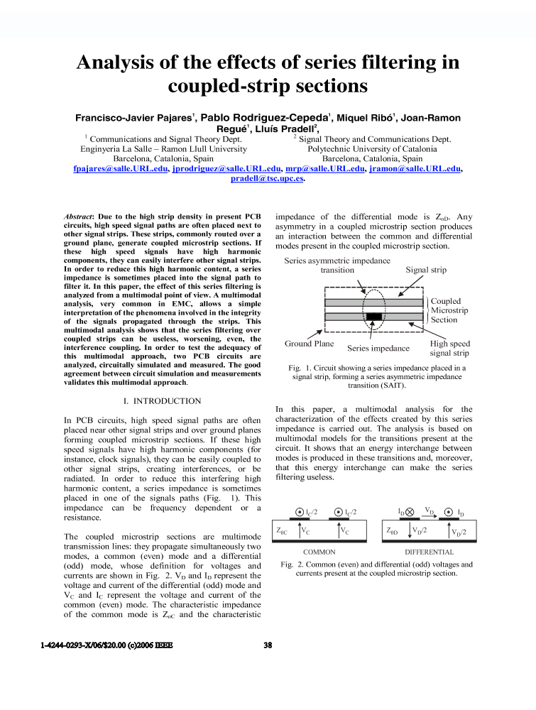 Analysis of the effects of series filtering in coupled-strip sections ...