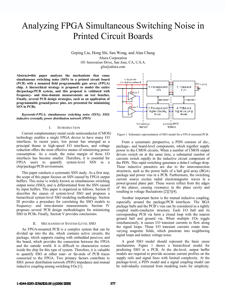 Analyzing FPGA simultaneous switching noise in printed circuit boards | IEEE Conference ...