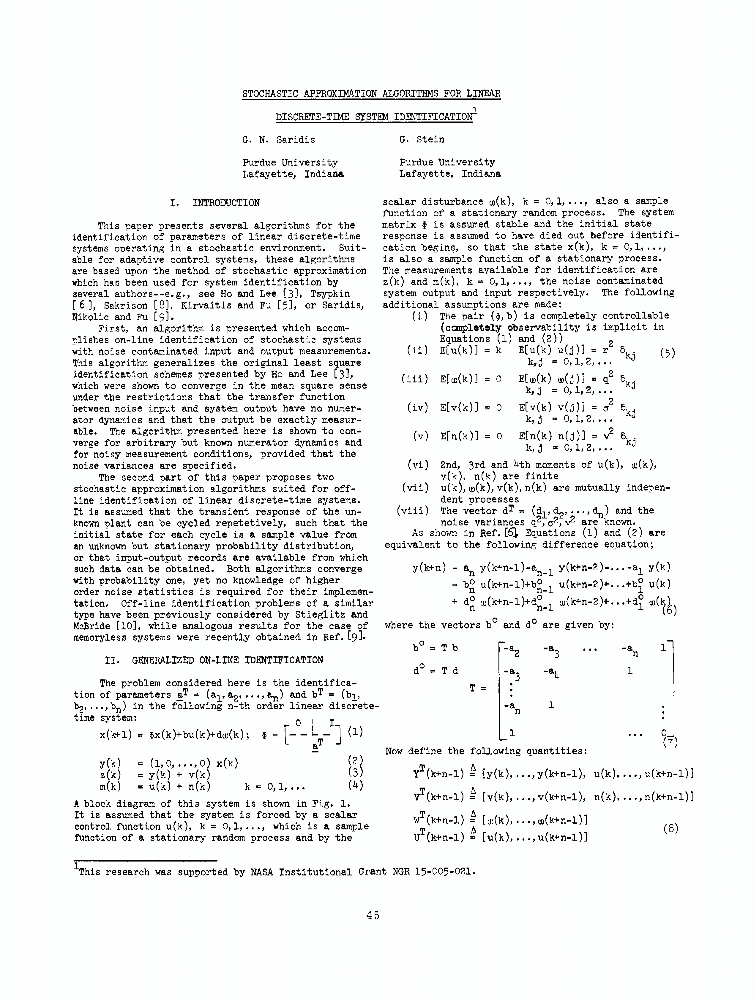 Stochastic Approximation Algorithms For Linear Discrete Time System Identification Ieee
