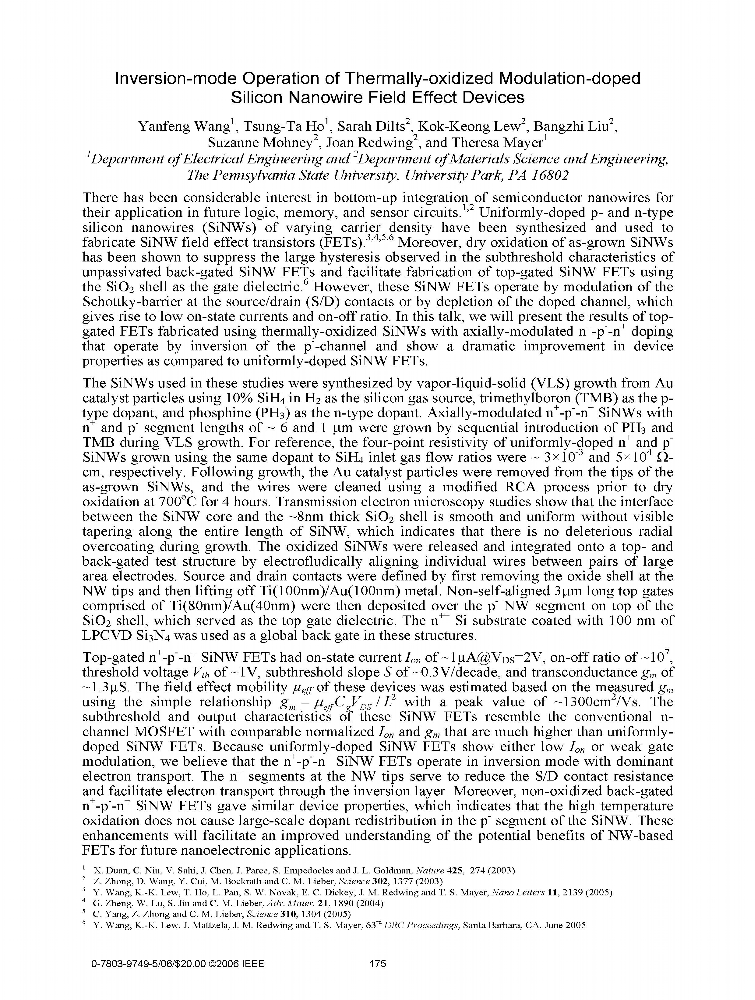 Inversion-mode Operation of Thermally-oxidized Modulation-doped Silicon ...