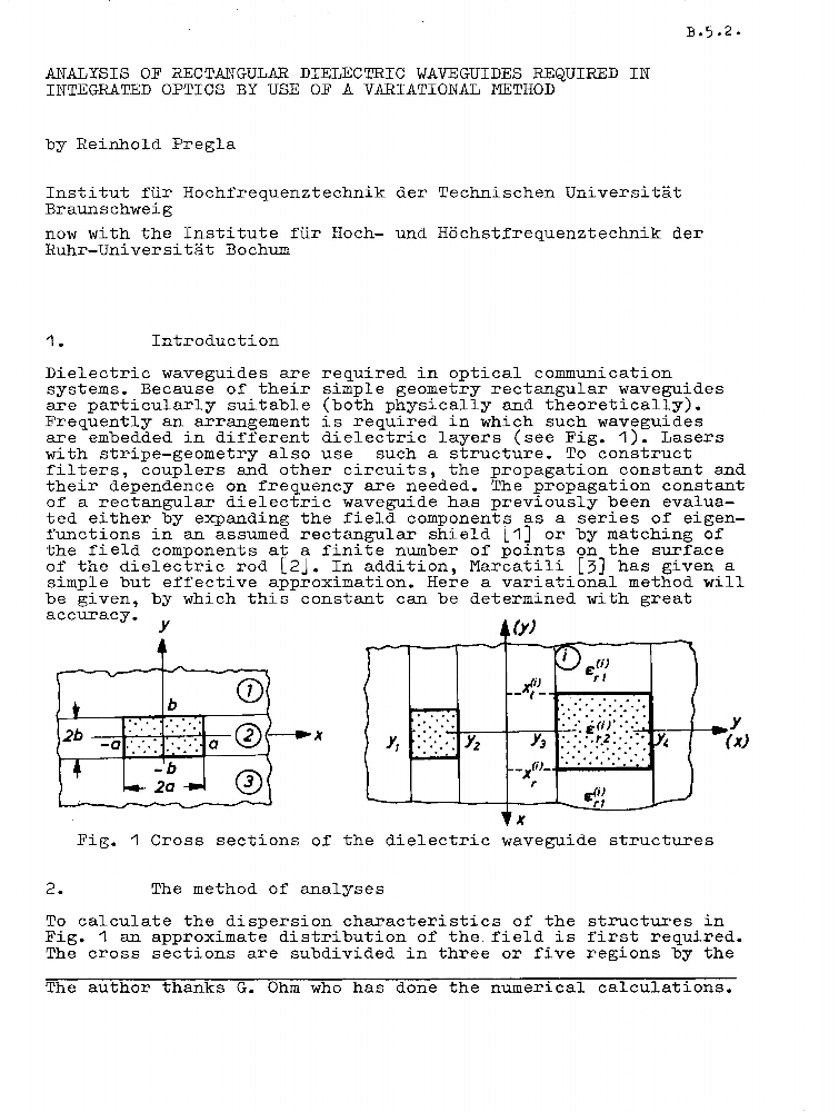 Analysis of Rectangular Dielectric Waveguides Required in Integrated ...