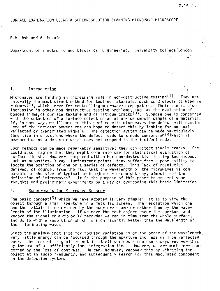 Surface Examination using a Superresolution Scanning Microwave ...