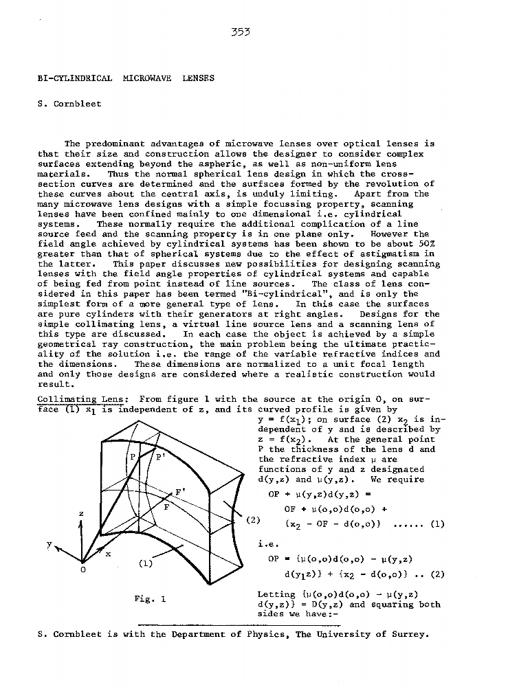 Bi-Cylindrical Microwave Lenses | IEEE Conference Publication | IEEE Xplore
