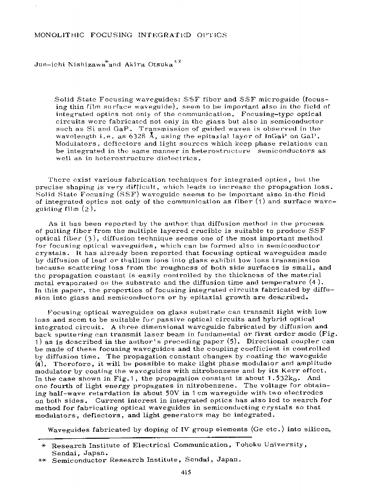 Monolithic Focusing Integrated Optics | IEEE Conference Publication ...