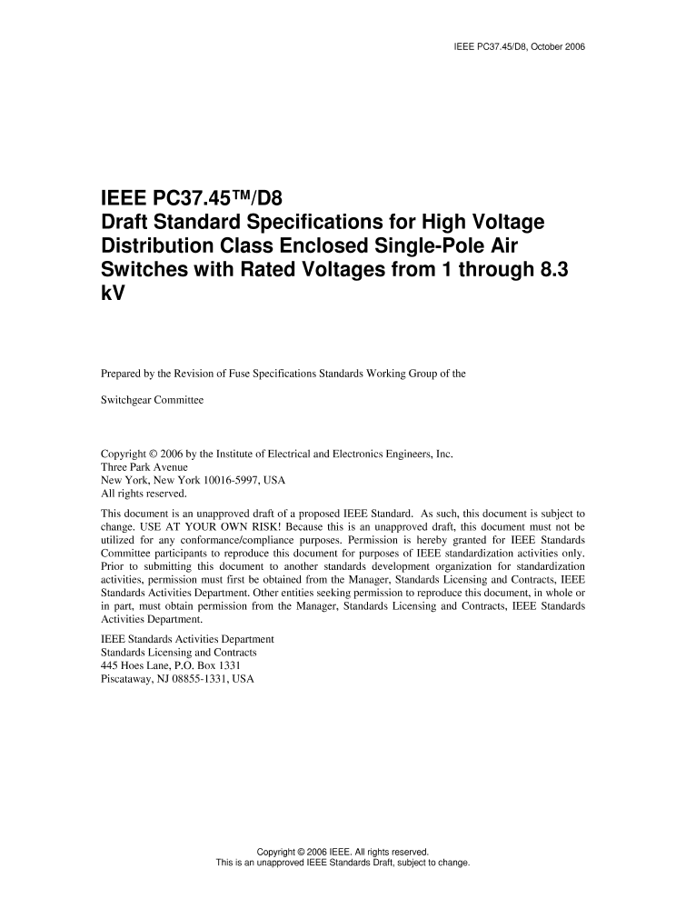 PC37.45/D8, Oct 2006 - Approved IEEE Draft Standard Specifications for ...