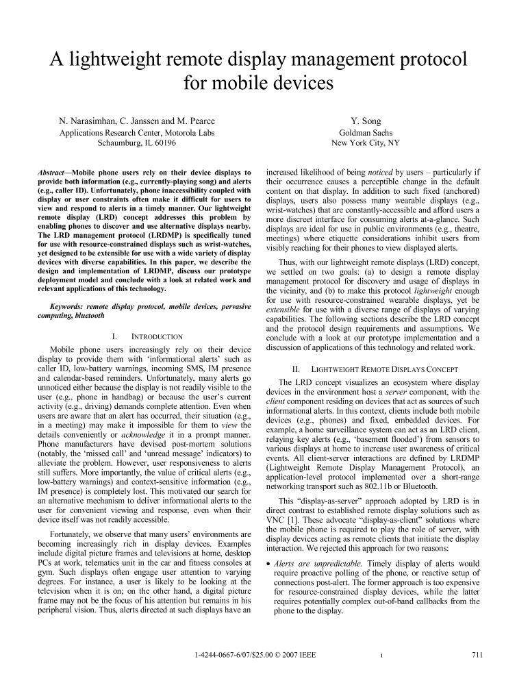 A Lightweight Remote Display Management Protocol for Mobile Devices ...
