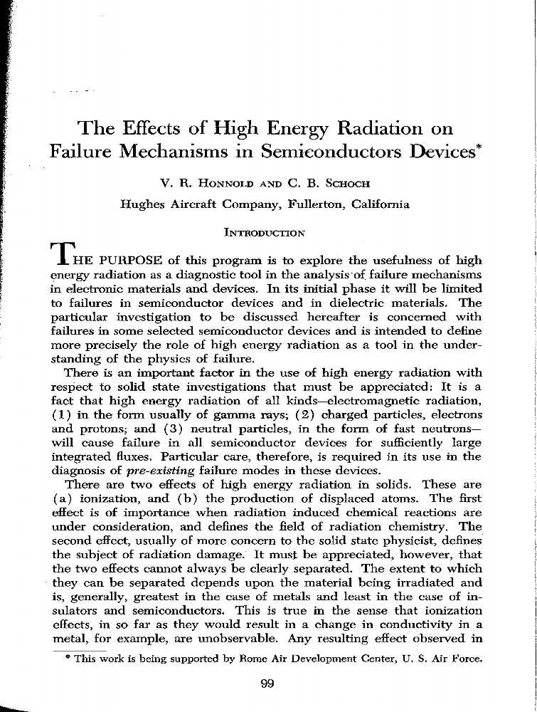 The Effects of High Energy Radiation on Failure Mechanisms in ...